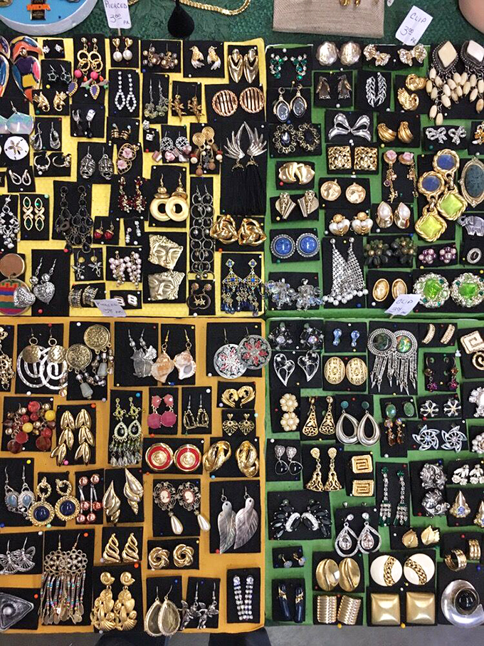 A dazzling galaxy of earrings and pendants awaits new owners. My grandmother always said, "Jewelry doesn't complete an outfit&mdash;it begins a conversation."