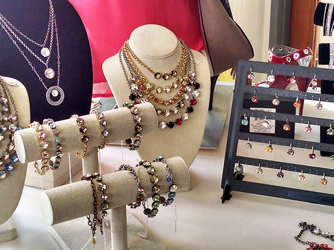 Jewelry displays showcase everything from statement necklaces to delicate bracelets—proof that diamonds might be forever, but their prices don't have to be.