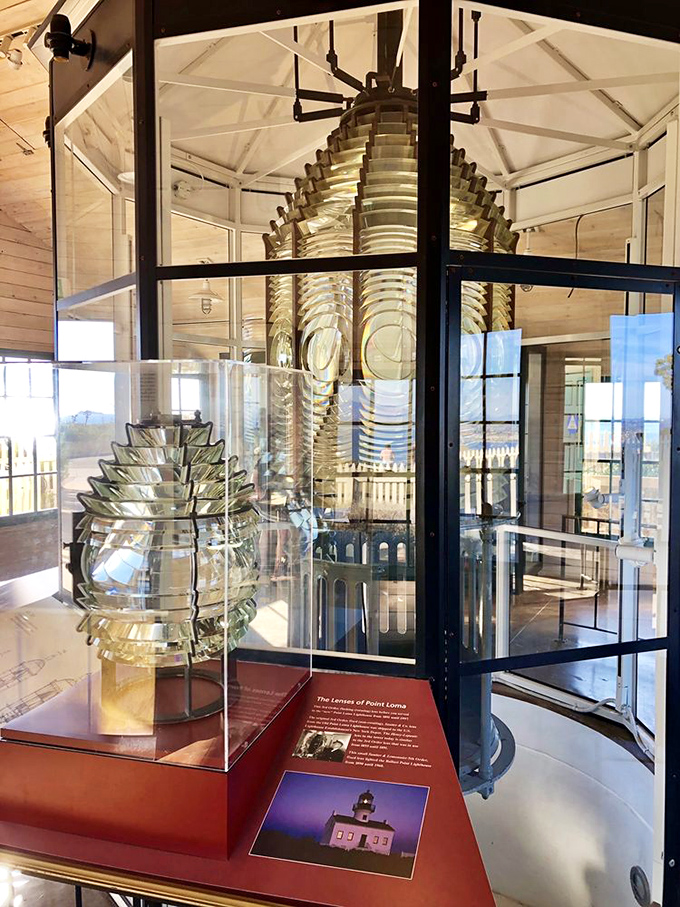 The lighthouse's original lens&mdash;a marvel that turned a simple flame into a beam visible 25 miles out to sea. The iPhone flashlight of its day.