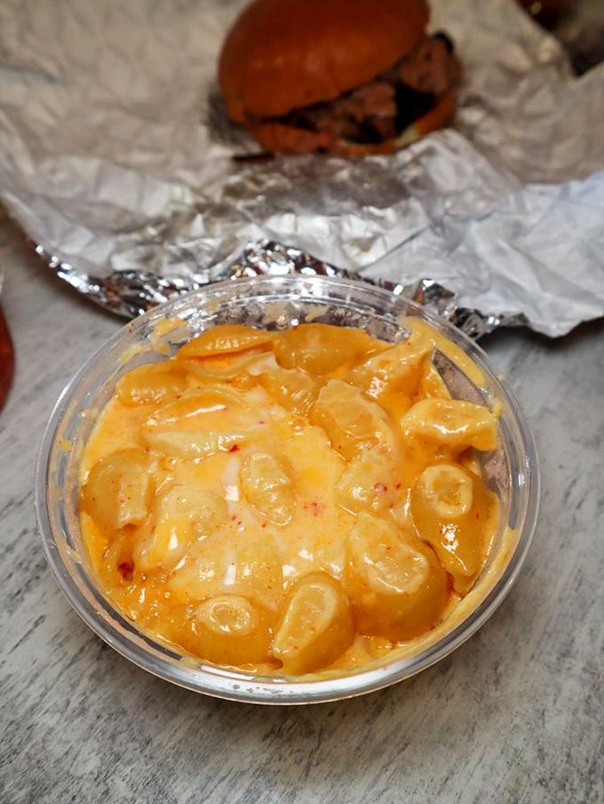 Mac and cheese that doesn't know whether to be comfort food or a religious experience. Either way, I'm converting.