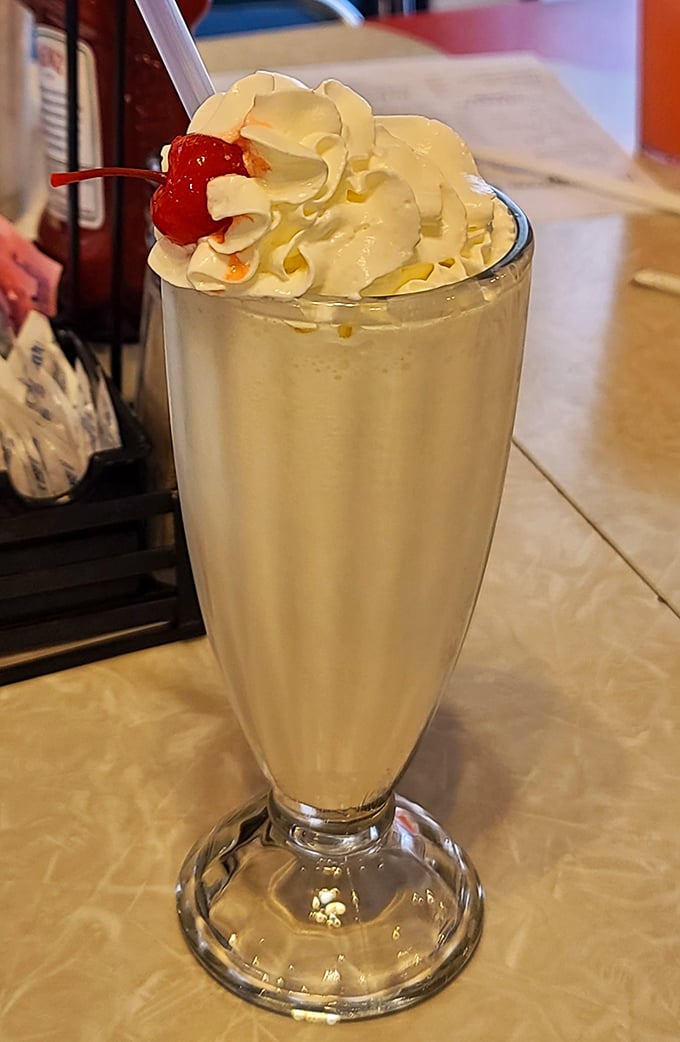 Vanilla milkshakes here are so thick, they're practically a bicep workout. The cherry on top isn't garnish&mdash;it's a well-earned trophy.
