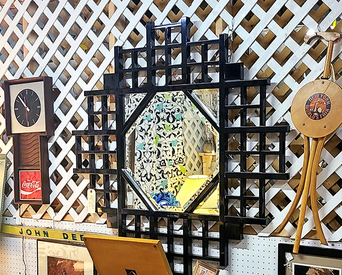 This geometric mid-century mirror doesn't just reflect your face&mdash;it reflects an era when design broke all the traditional rules.