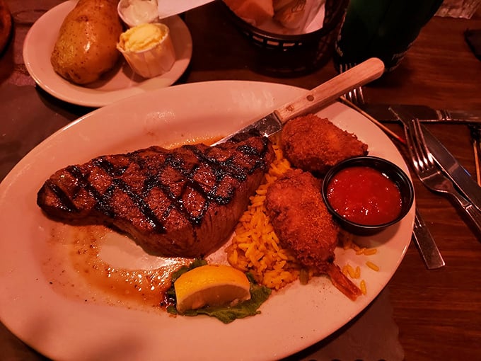 That cross-hatched char on the New York strip speaks volumes. Like a good Frank Sinatra album, this steak delivers classic perfection every single time.