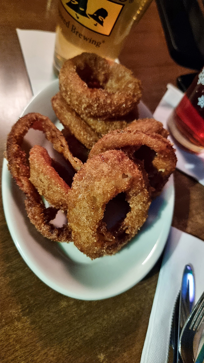 Golden halos of deliciousness! These aren't your average onion rings&mdash;they're crunchy, substantial circles of joy that make you question why you'd ever settle for lesser rings.