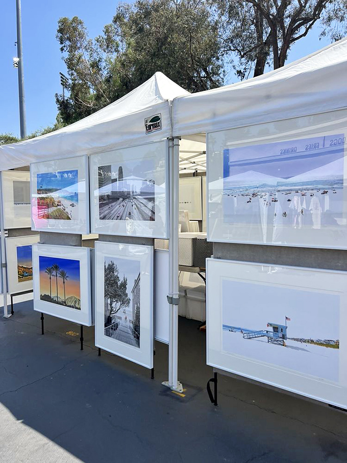 A gallery without walls. These framed coastal scenes capture California's beauty, no museum membership required&mdash;just bring your haggling skills.