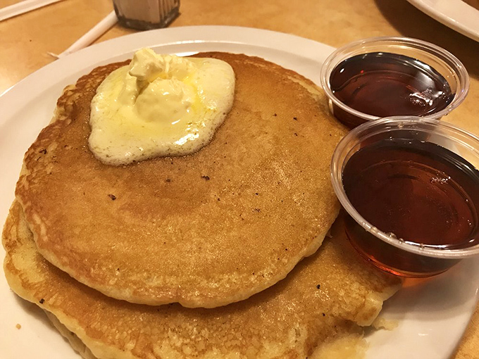 These pancakes don't need fancy toppings to impress&mdash;just butter, syrup, and the willpower not to order a second stack.