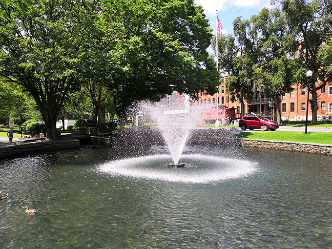 Lititz Springs Park's fountain creates a mesmerizing centerpiece where locals gather. The dancing water has witnessed centuries of community celebrations and quiet afternoon reflections.