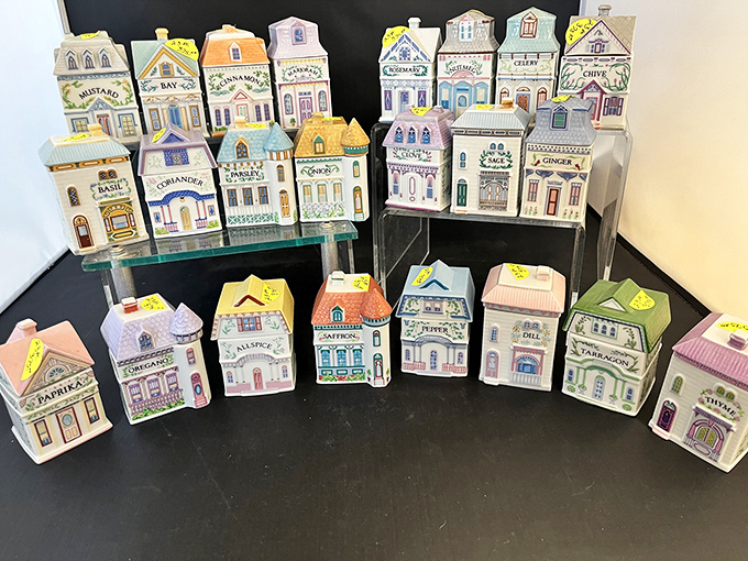 These porcelain spice jars once organized someone's kitchen kingdom and now seek new culinary adventures.