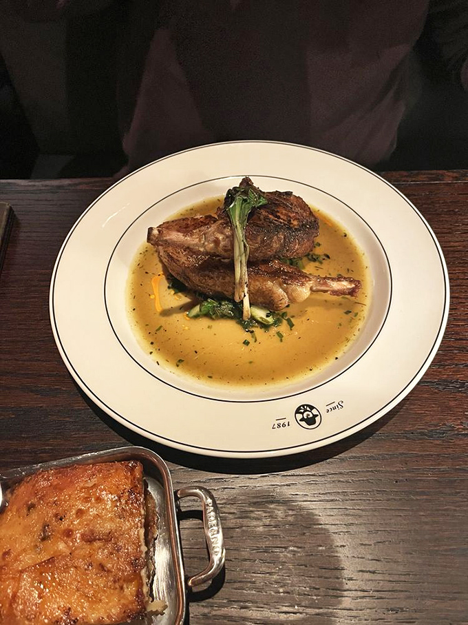 This pork chop isn't just dinner&mdash;it's floating in a savory pond of jus that you'll be tempted to drink with a straw when nobody's looking.