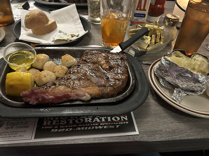 A steak, some scallops, and an old-fashioned&mdash;the holy trinity of Wisconsin supper club worship, served on the traditional sizzling platter altar.