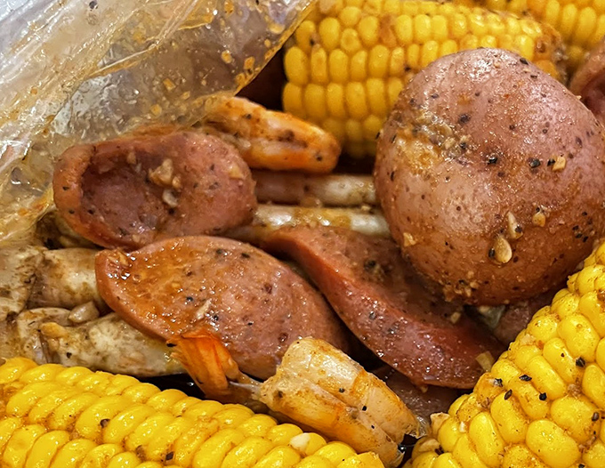 These sausages and potatoes aren't mere sidekicks&mdash;they're flavor sponges soaking up that magical seafood broth. Corn never had it so good.
