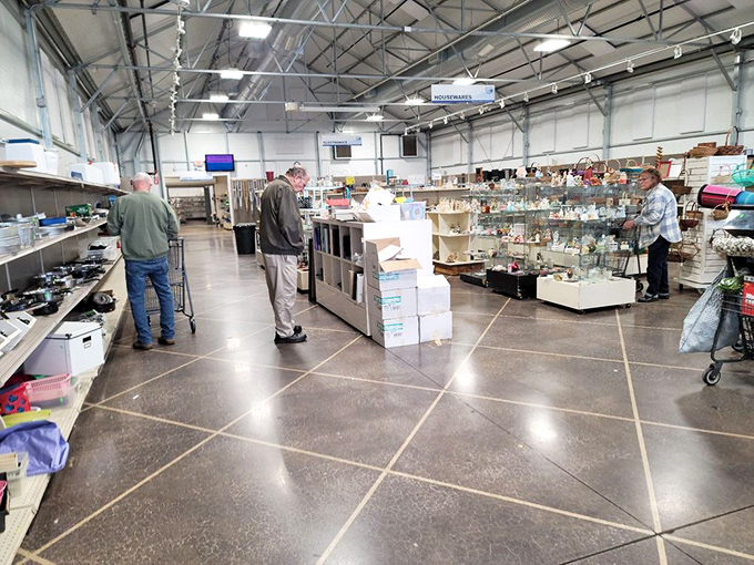 The housewares section gleams with possibility as shoppers hunt for kitchen treasures. One person's discarded blender is another's smoothie revolution.