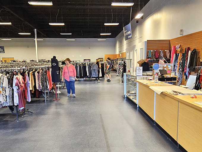 Wide aisles and organized displays make treasure hunting civilized. No elbow-throwing or cart-ramming required&mdash;this isn't Black Friday at the big box stores.