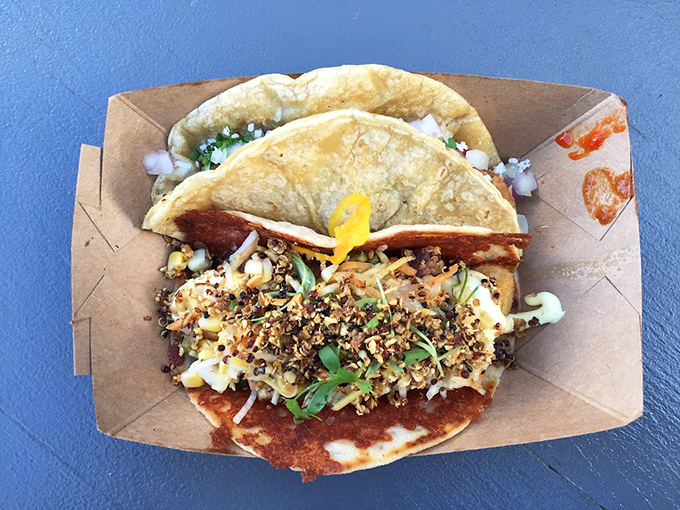 Not your abuela's taco, but she'd approve anyway. Crispy shell meets creative fillings in a handheld masterpiece that defies traditional taco taxonomy.