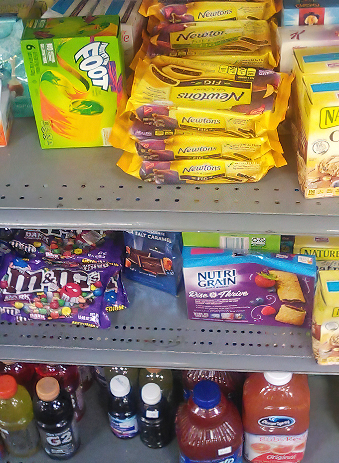 Even the snack aisle offers unexpected treasures. Fig Newtons and Goobers waiting patiently for their forever home.