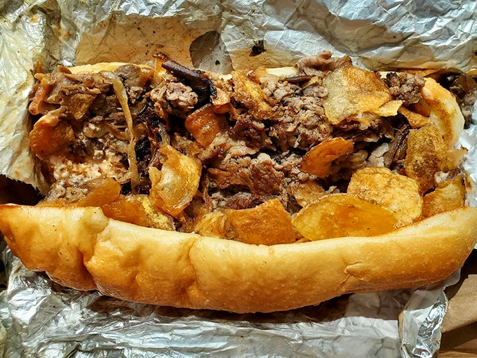 Meat lovers, rejoice! This isn't just a steak sandwich &ndash; it's what happens when beef decides to dress up for a special occasion.