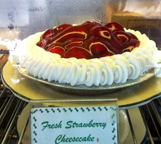 The strawberry cheesecake wears its glossy red topping like a prom queen's tiara&mdash;confident, a bit showy, and absolutely deserving of the attention.