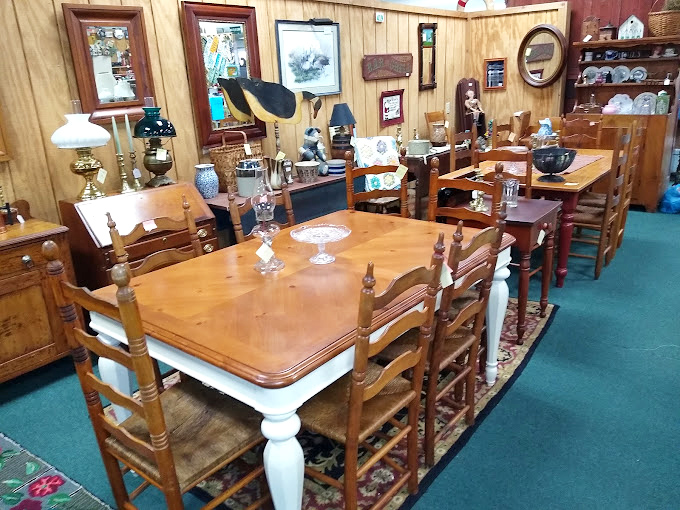 Sunday dinner, 1965. This farmhouse table and ladder-back chair set is just waiting for a family to gather around it again.