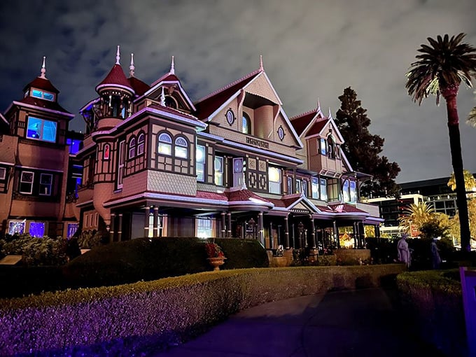When night falls, the mansion transforms into a hauntingly beautiful spectacle of light and shadow. Even the ghosts probably need a map to find their way around.