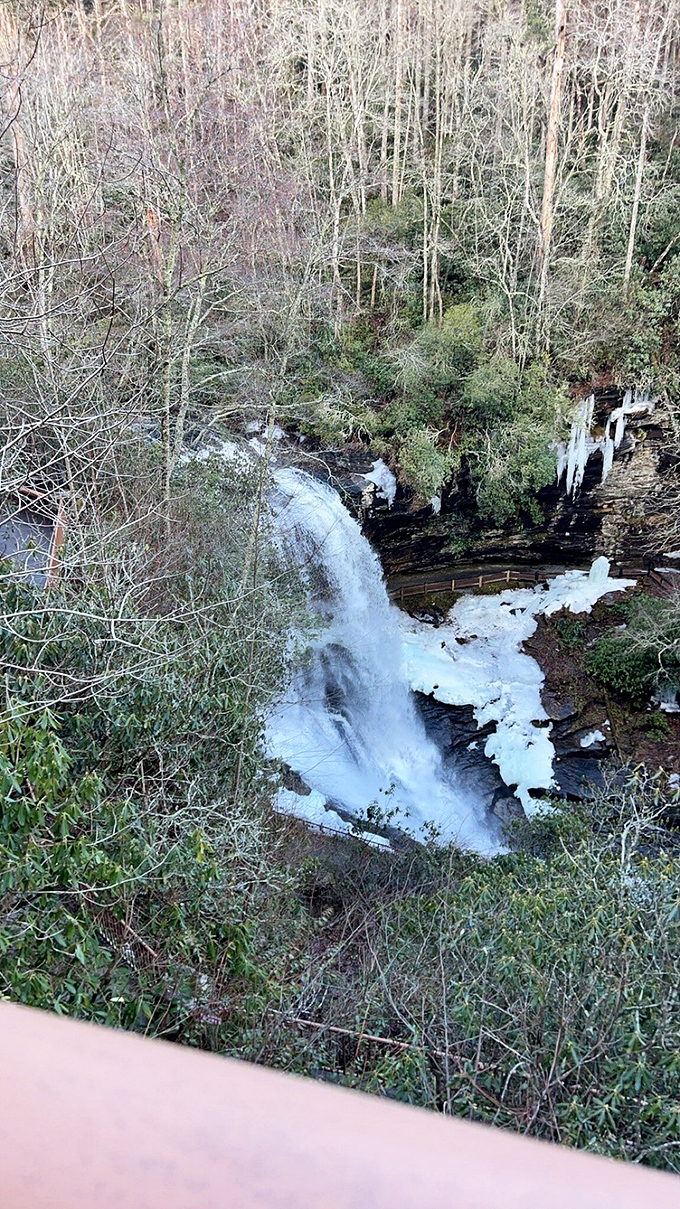 From above, the falls reveal their secret: how ancient granite and persistent water create timeless art together.