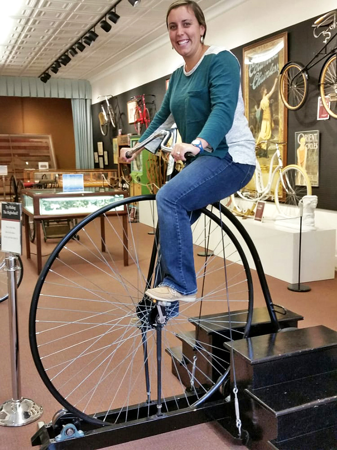 Brave souls can attempt to mount a penny-farthing&mdash;just remember that dismounting was once called "taking a header" for very good reasons!