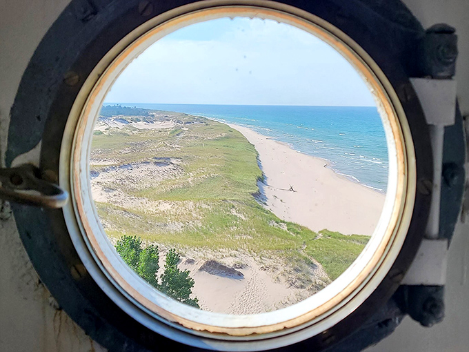 Mother Nature's IMAX experience: the view from Big Sable's windows transforms ordinary sightseeing into a breathtaking panoramic spectacle.