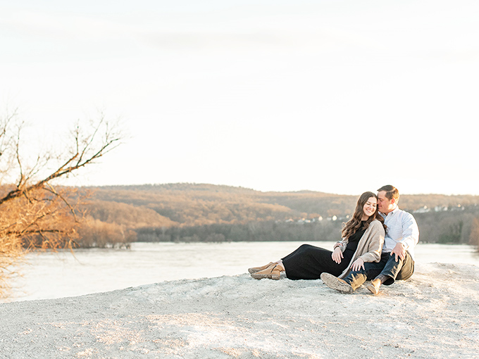 Romance finds its perfect backdrop where white cliffs meet endless river views in timeless Pennsylvania splendor.