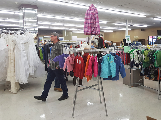 Thrift store anthropology: watching fellow bargain hunters navigate the colorful jungle of previously-loved fashion with the focus of safari guides.
