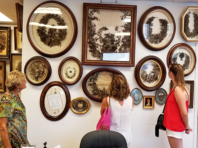 Visitors experiencing the "wait, that's made from WHAT?" moment that happens to everyone who discovers these Victorian treasures.