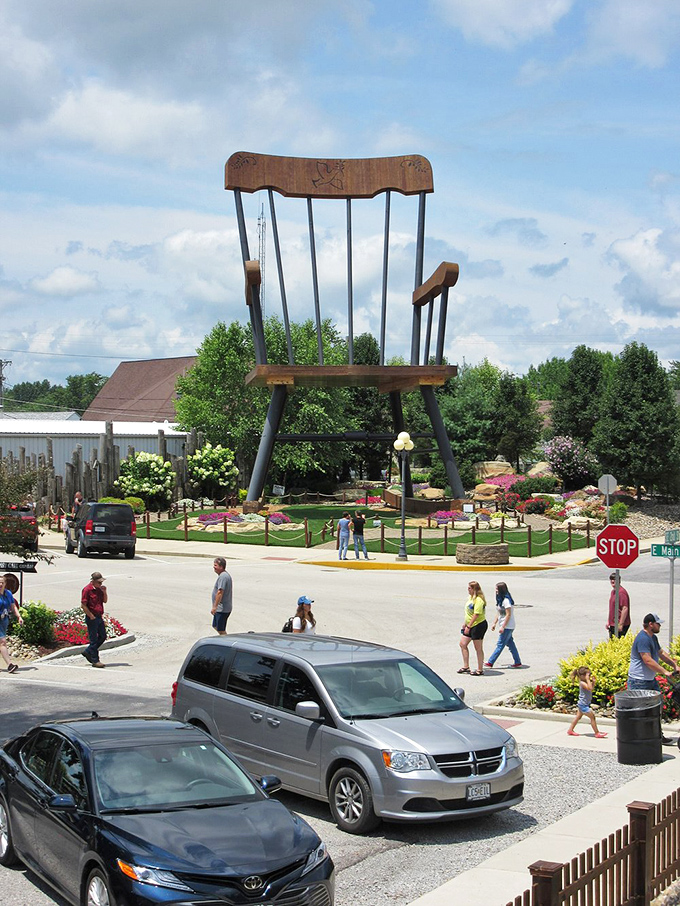 Visitors flock to the chair like moths to a flame&mdash;if the flame were shaped like furniture from a giant's garage sale.