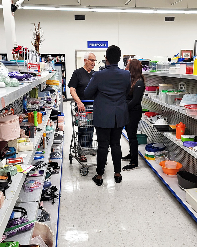 A carefully curated display table where vintage meets eclectic, and everything somehow works together perfectly.