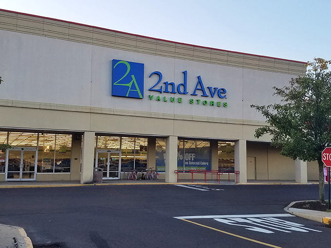 2nd Ave Value Stores brings department store vibes to the thrift world. That sign promises bargains that'll make your wallet sing with joy.