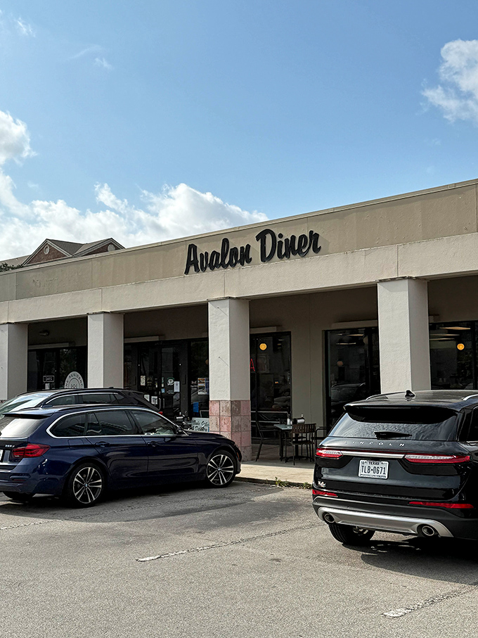 Avalon Diner's clean lines and simple signage speak to its philosophy: no distractions from the breakfast masterpieces inside.