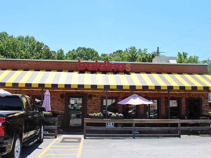 Baldinos' striped awning is like a circus tent for sandwich lovers&mdash;under it, truly spectacular feats of flavor await.