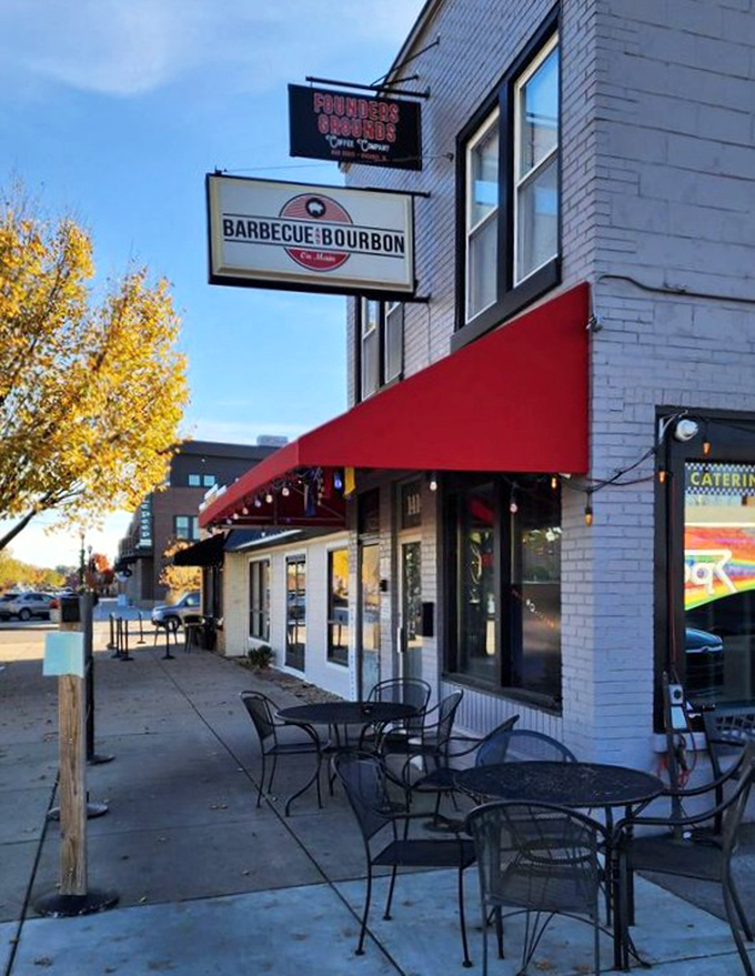 Sleek, modern, and serious about smoke. Barbecue and Bourbon's stylish exterior hints at the sophisticated flavors waiting inside.