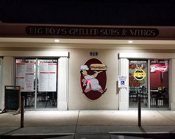 Big Boys' cartoon chef proudly displays his creation &ndash; a sandwich that lives up to the "big" in the name.