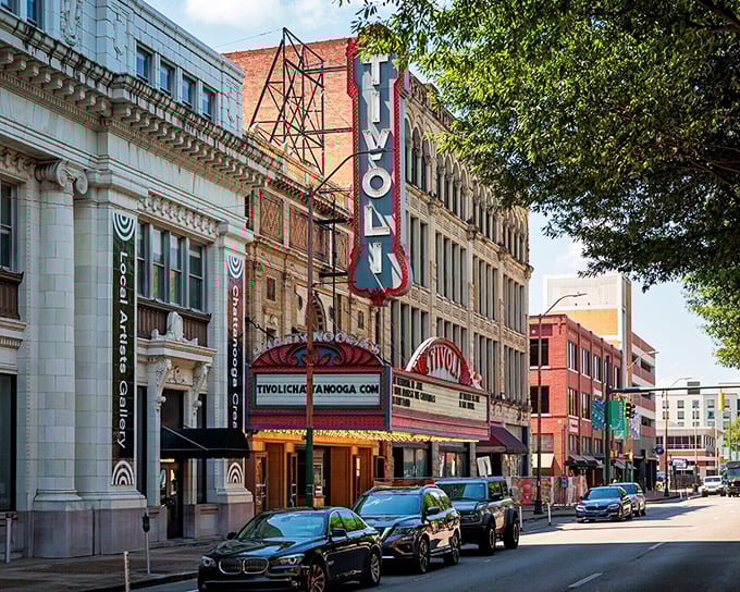 Downtown Chattanooga's historic Tivoli Theatre still reigns as the "Jewel of the South," its marquee illuminating nights with cultural promises.