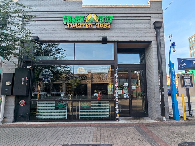 Cheba Hut's modern storefront brings a splash of personality to Deep Ellum. "Toasted" subs with attitude and amazing flavor!