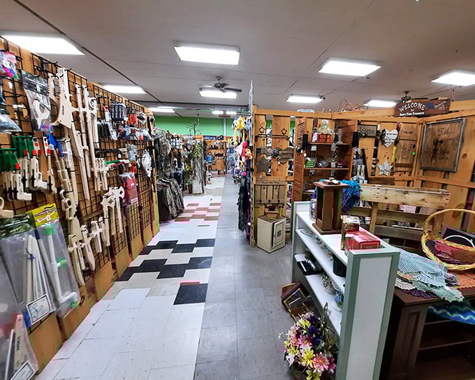 Crazy Frank's interior feels like a well-organized treasure cave where vintage meets quirky in perfect retail harmony.