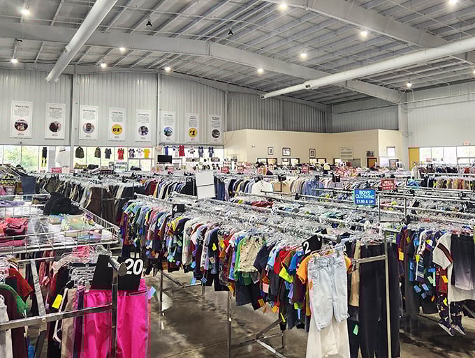 Rows upon rows of colorful clothing&mdash;a rainbow of fashion possibilities waiting for their second chance at stardom.