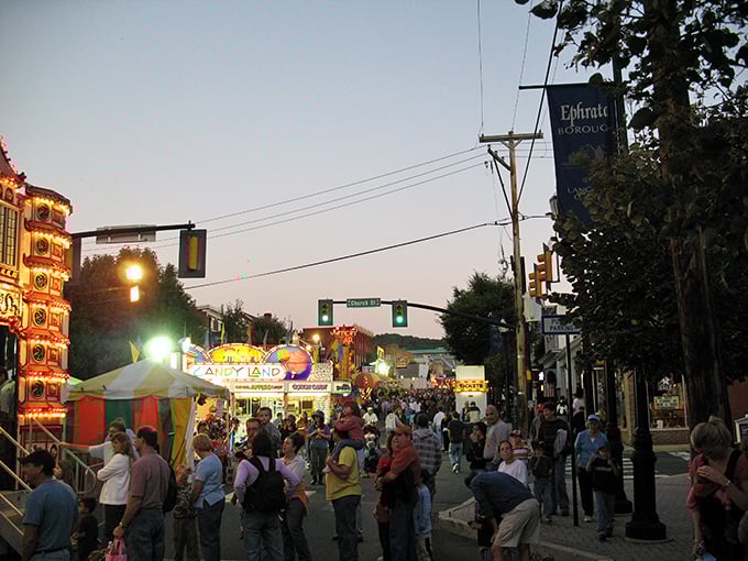 Ephrata comes alive after dark during festivals, transforming quiet streets into vibrant community celebrations that welcome everyone.