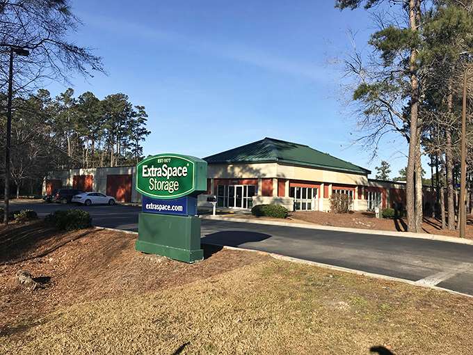 Goose Creek's Extra Space Storage facility offers practical solutions with a touch of suburban charm. Storage units never looked so inviting!