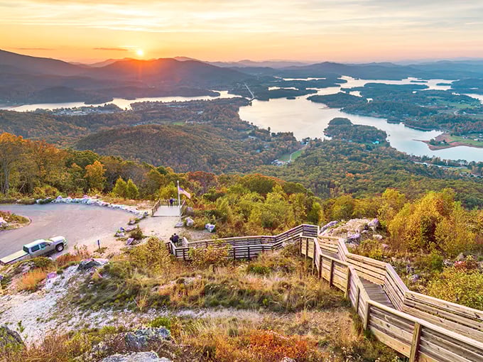 Lake Chatuge's sparkling waters reflect Hiawassee's mountain majesty. Mother Nature showing off her best work!