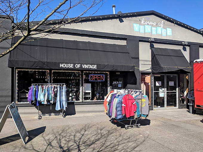 House of Vintage's understated exterior belies the carefully curated time capsules hanging on racks inside and out.