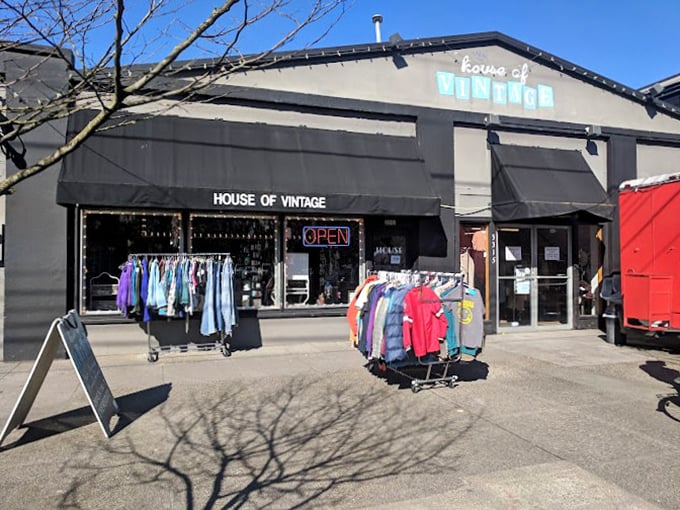 House of Vintage's understated exterior belies the technicolor treasures within. Like finding Narnia in a closet, but with more polyester.