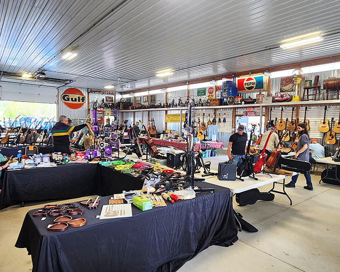 Guitar paradise found! Jake's Flea Market's music section strikes a chord with collectors and musicians hunting for that perfect instrument.