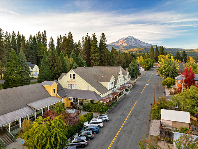 McCloud's charming main street offers mountain views and small-town prices – like stepping into a Hallmark movie without the predictable plot.
