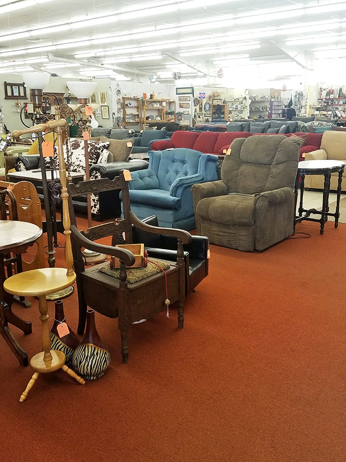 Welcome to furniture heaven, where every chair tells a story and every table holds the promise of future family gatherings.