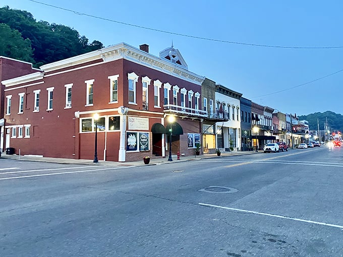 Colorful historic buildings line Pomeroy's main street, where your Social Security check feels like a winning lottery ticket.
