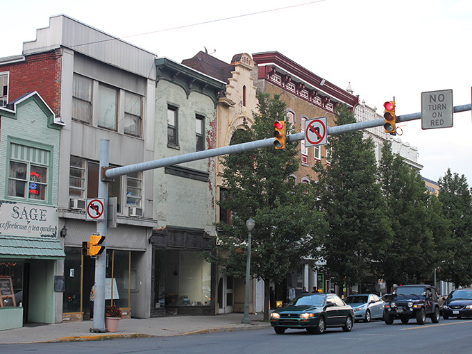 Pottsville's downtown intersection captures small-town America at its most authentic, where everyone knows your coffee order.